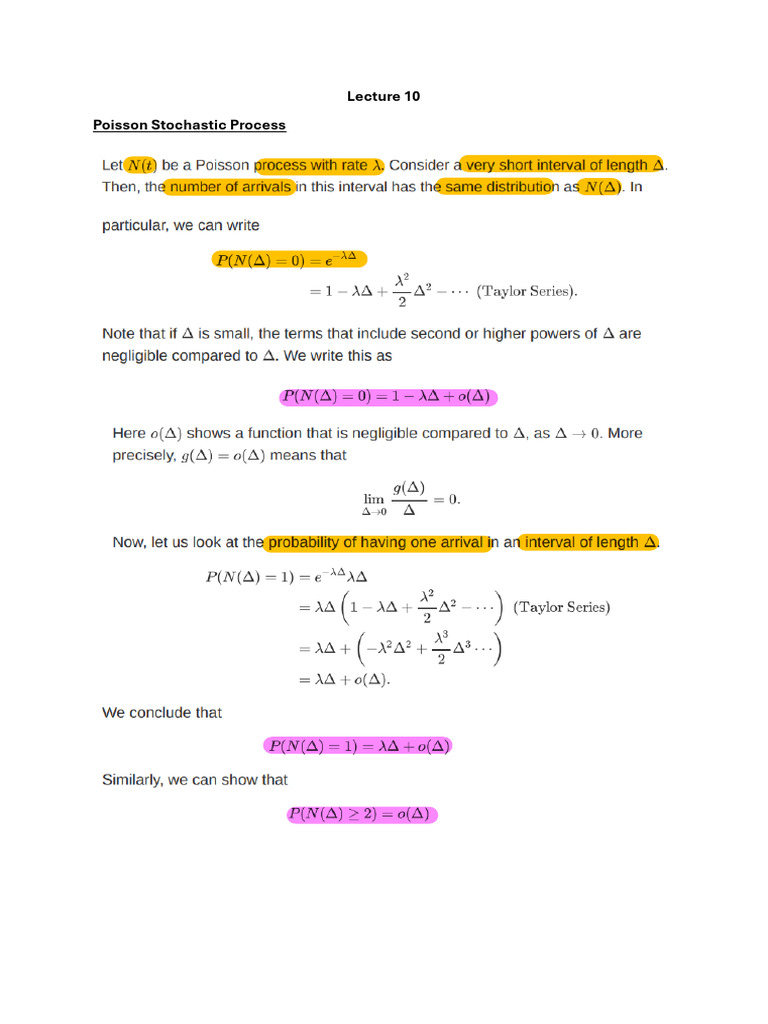 Poisson Stochastic Process Overview | PDF