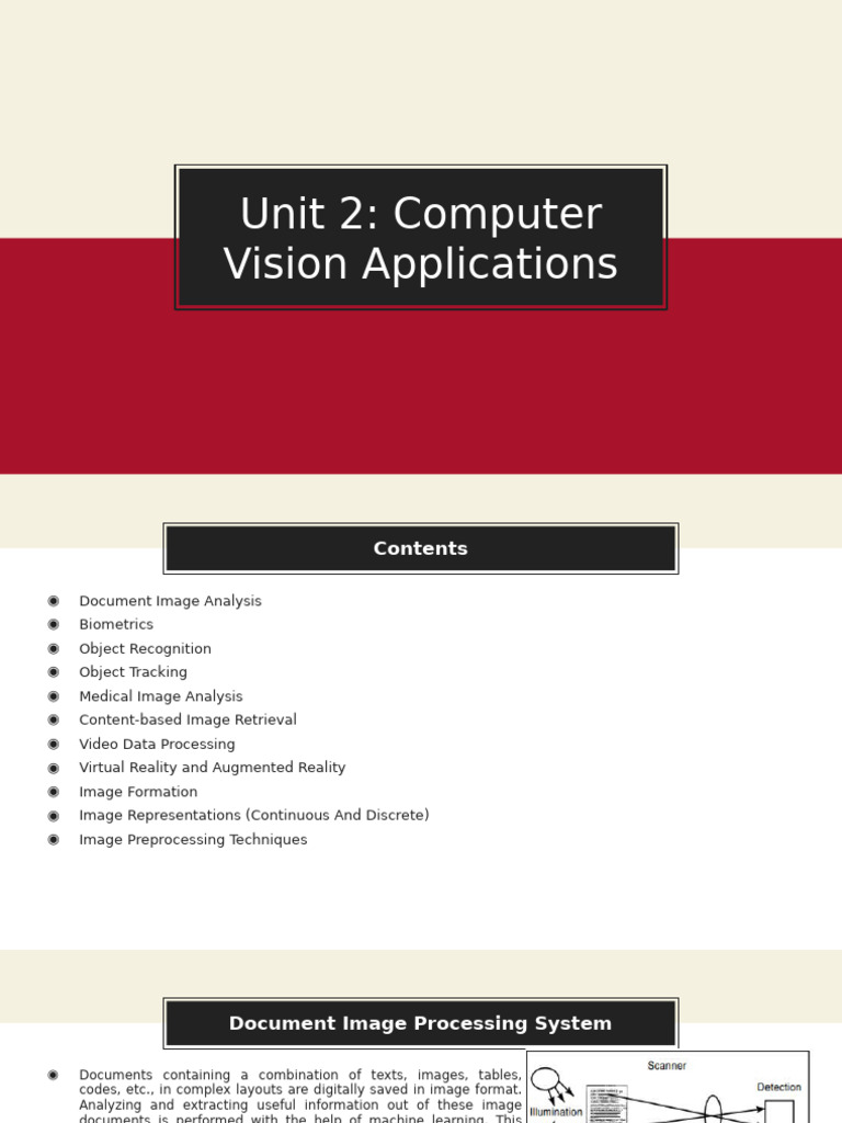 Unit 2 Computer Vision Applications-1 | PDF | Augmented Reality ...