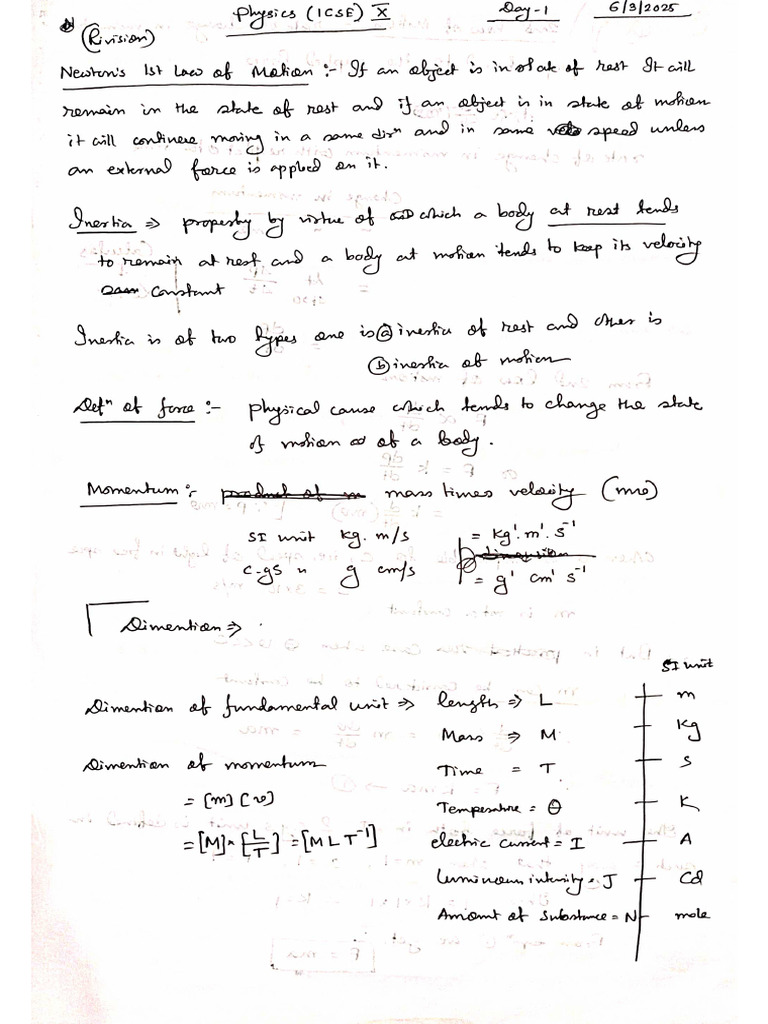 ICSE X Physics MS 1 | PDF