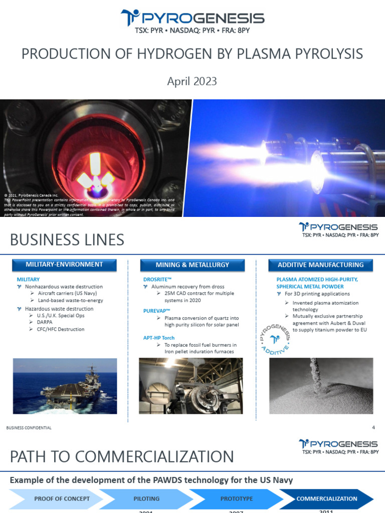 300 PyroGenesis-H2 Presentation 2023-04 | PDF | Carbon Capture And ...