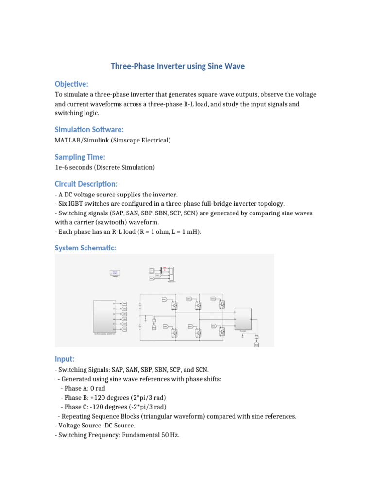 Three Phase Inverter Report | PDF