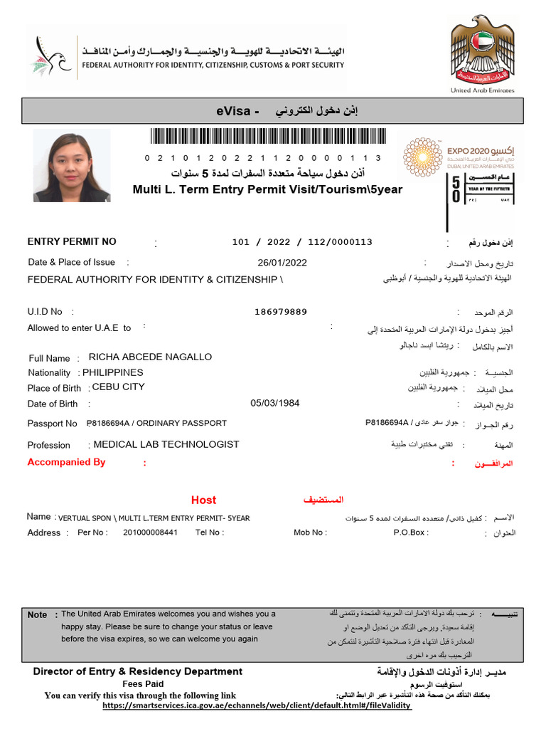 Visa - Multiple Entry - Long-Term Tourism (5 Years) For All ...