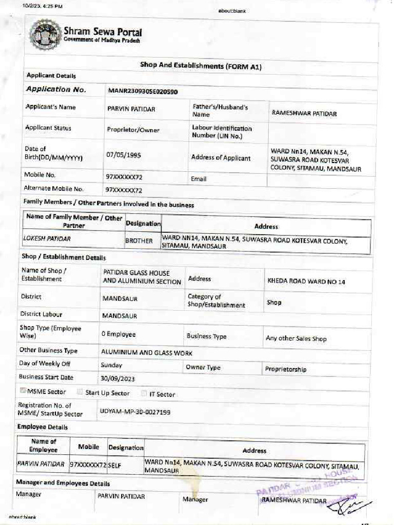 P Form A | PDF