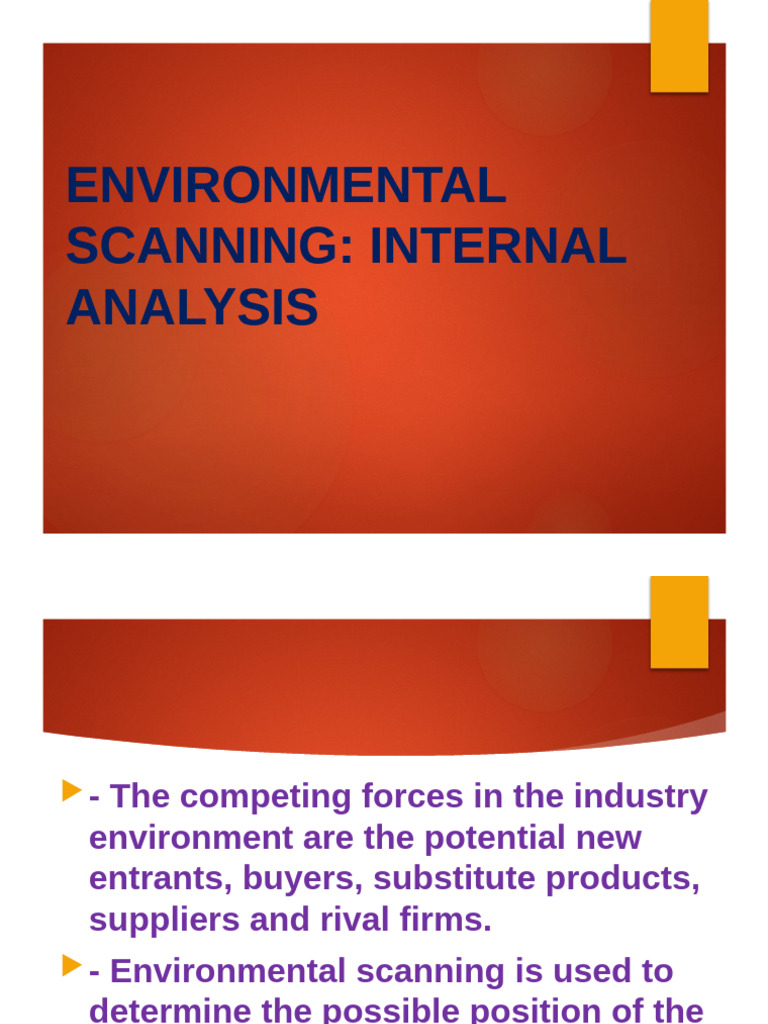 C3 L4. Environmental Scanning Internal Analysis | PDF | Business Economics | Business