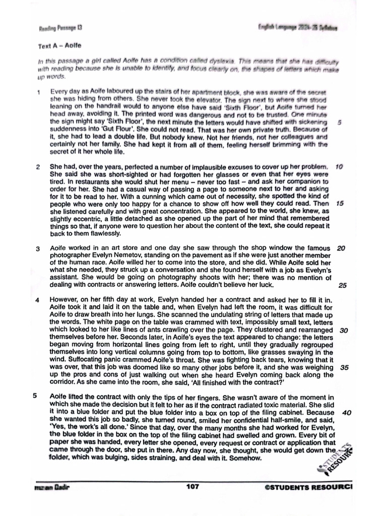 Practice English 1123 Paper 1 | PDF