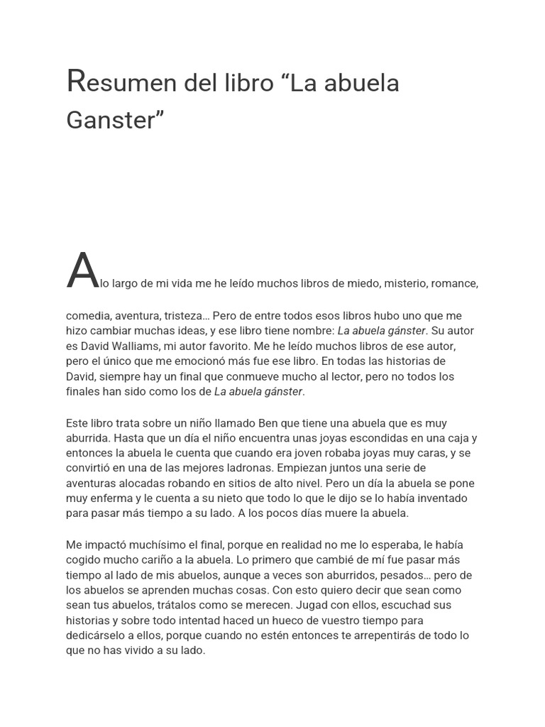 Resumen de "La abuela gánster" | PDF