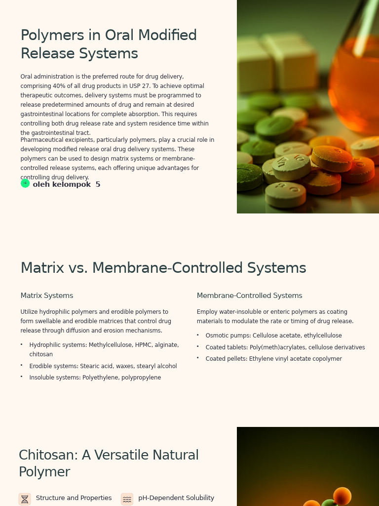 Polymers in Oral Modified Release Systems | PDF | Gel | Tablet (Pharmacy)