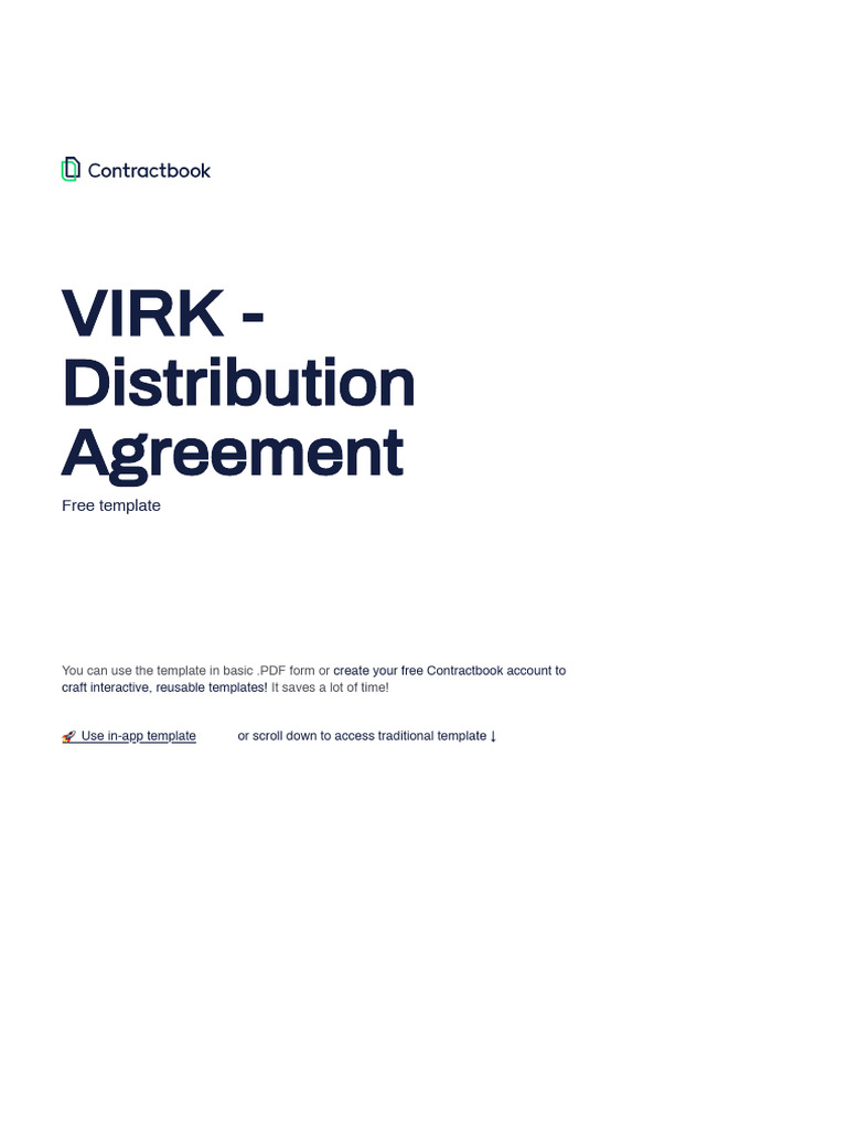 VIRK - Distribution Agreement | PDF | Breach Of Contract | Legal Liability