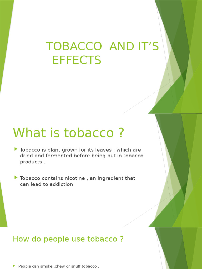 Tobacco and It's Effects | PDF