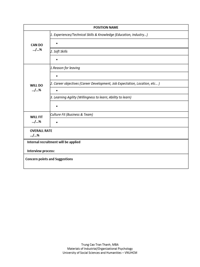 Job Brief For Hiring Process | PDF