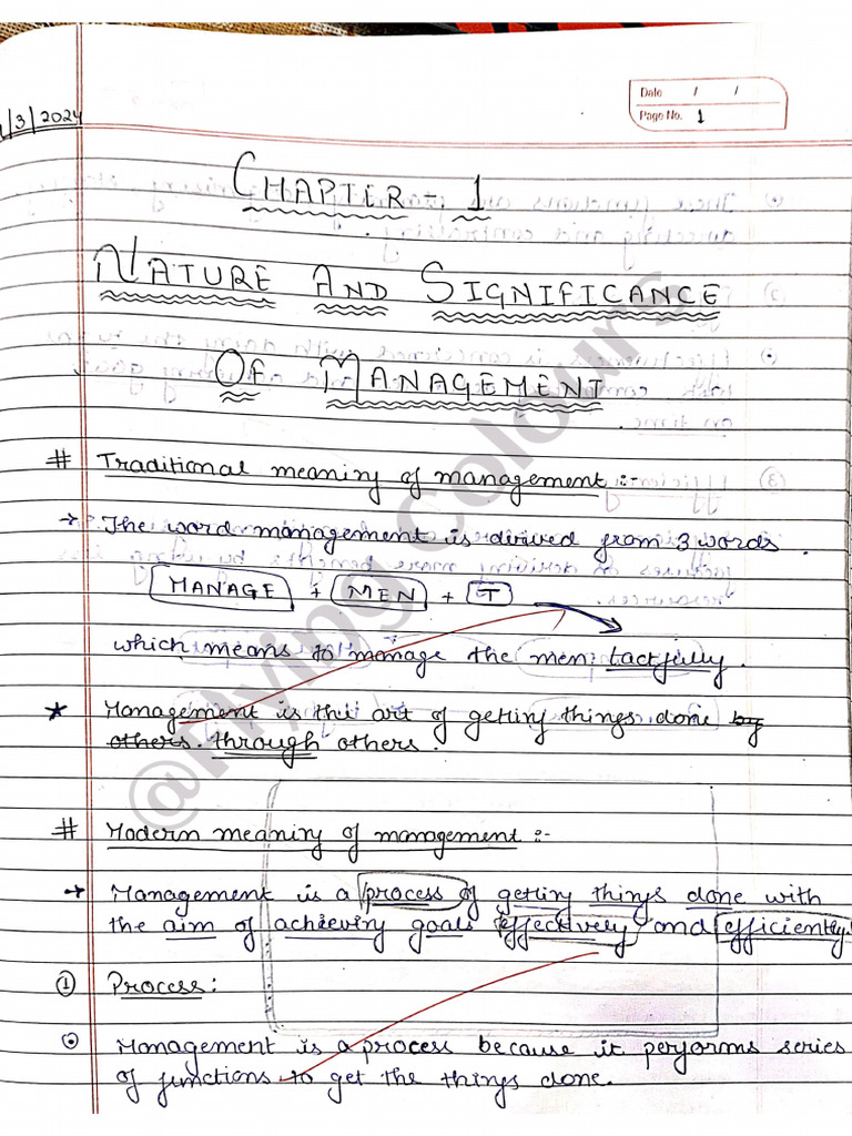 (Chapter 1) Nature and Significance of Mgt. | PDF