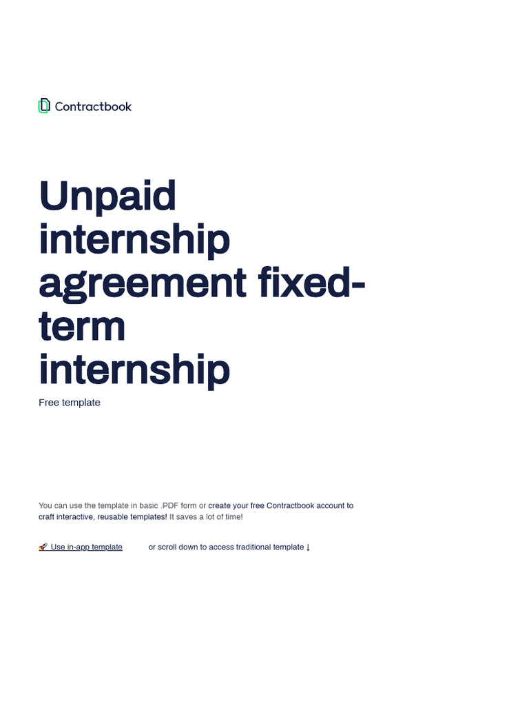 Unpaid internship agreement fixed-terminternship | PDF | Copyright | Internship