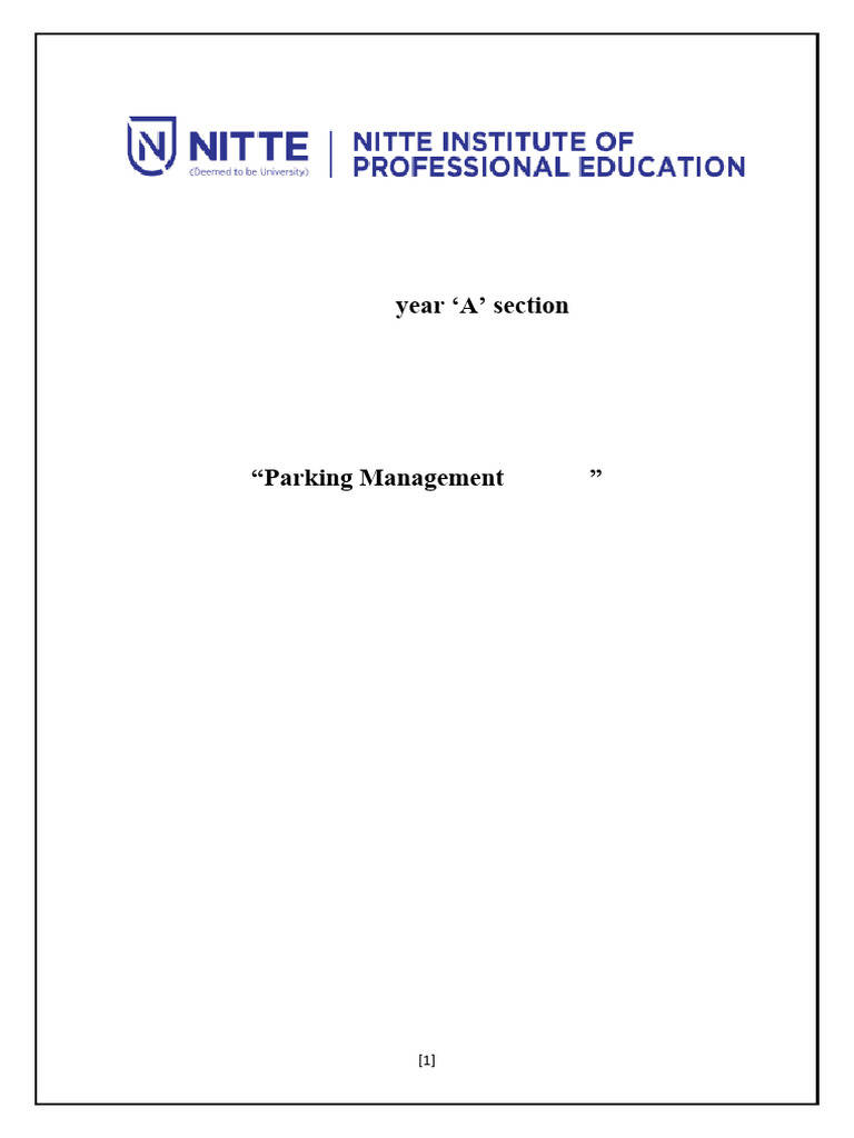 Parking Management Report | PDF | Databases | Bootstrap (Front End Framework)