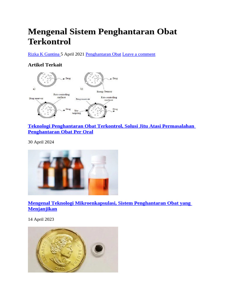 Sistem Penghantaran Obat Terkontrol | PDF