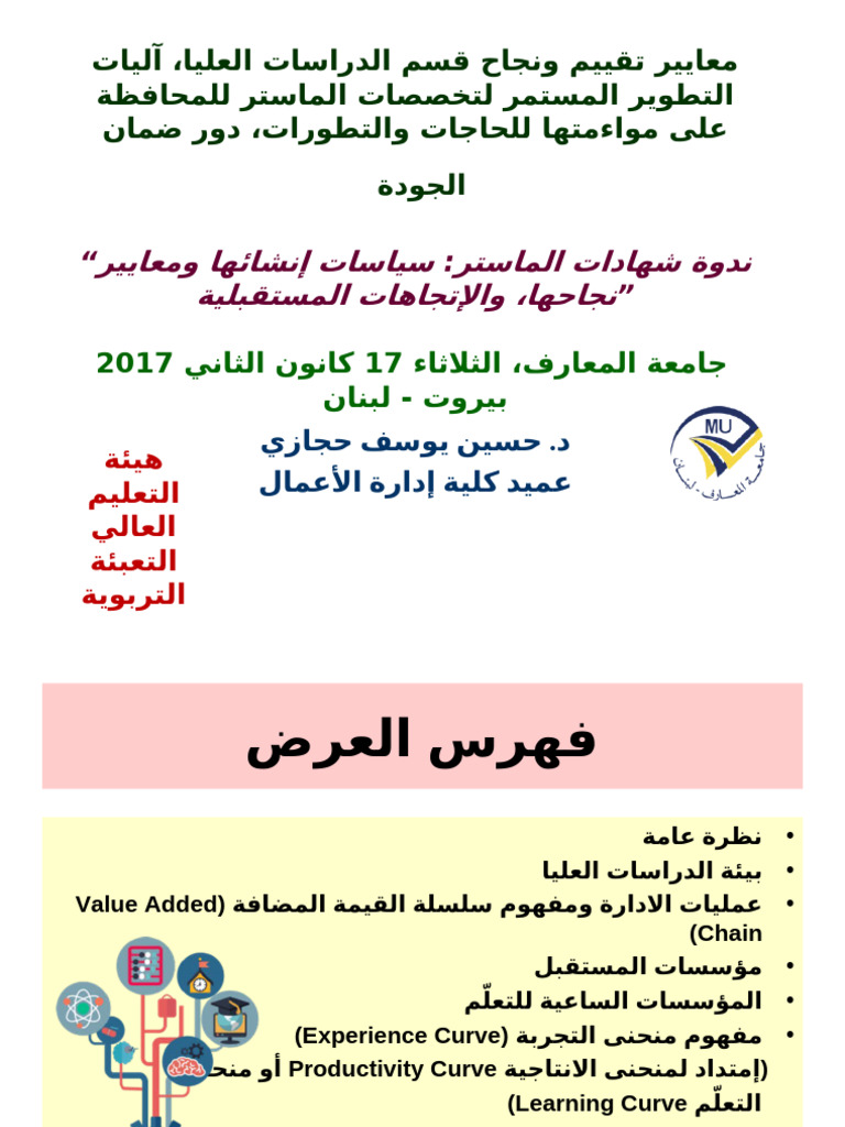 Al Maaref Conference Graduate Degreesin Lebanese Educational ...