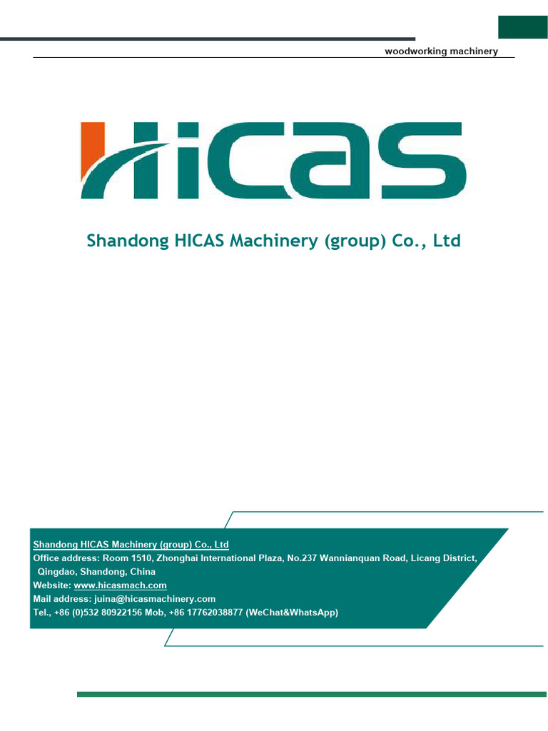 HICAS Woodworking Machinery Overview | PDF | Tools | Woodworking