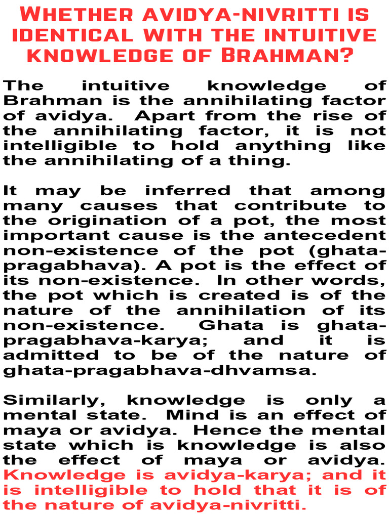 Knowledge Is Avidya-Karya | PDF