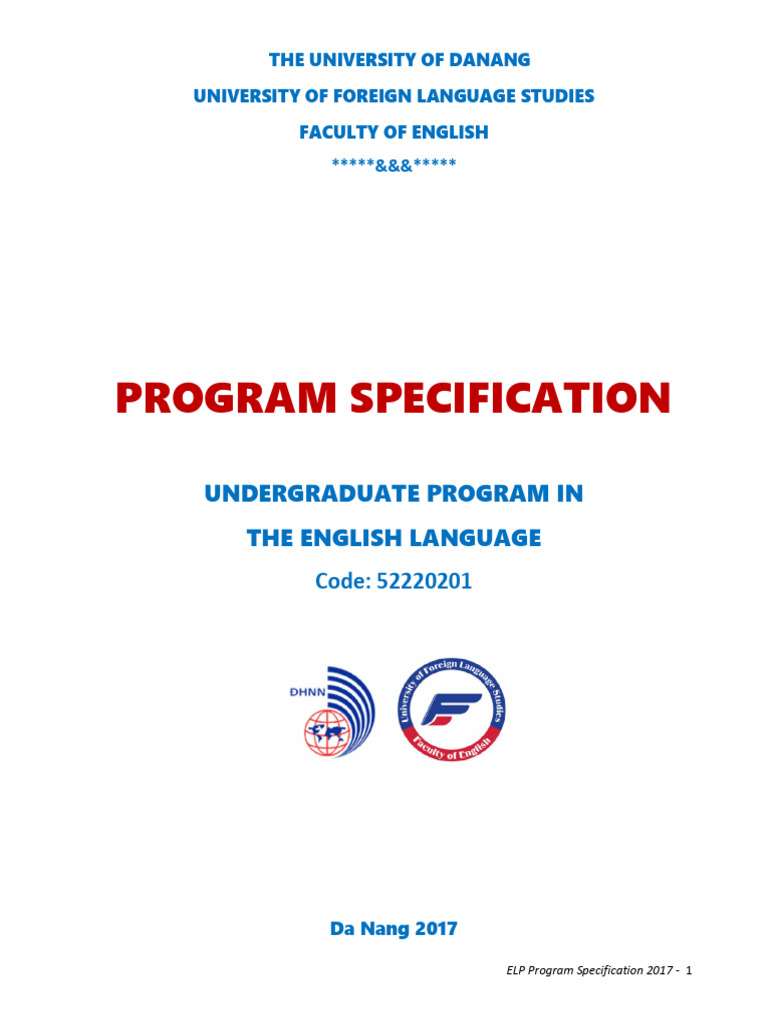 Da Nang Uni Program Specifications | PDF | University And College ...