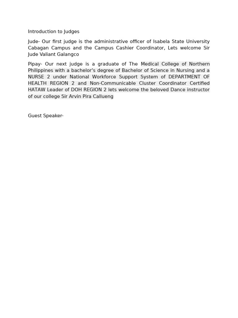 Introduction To Judges-Agriculture Weel | PDF