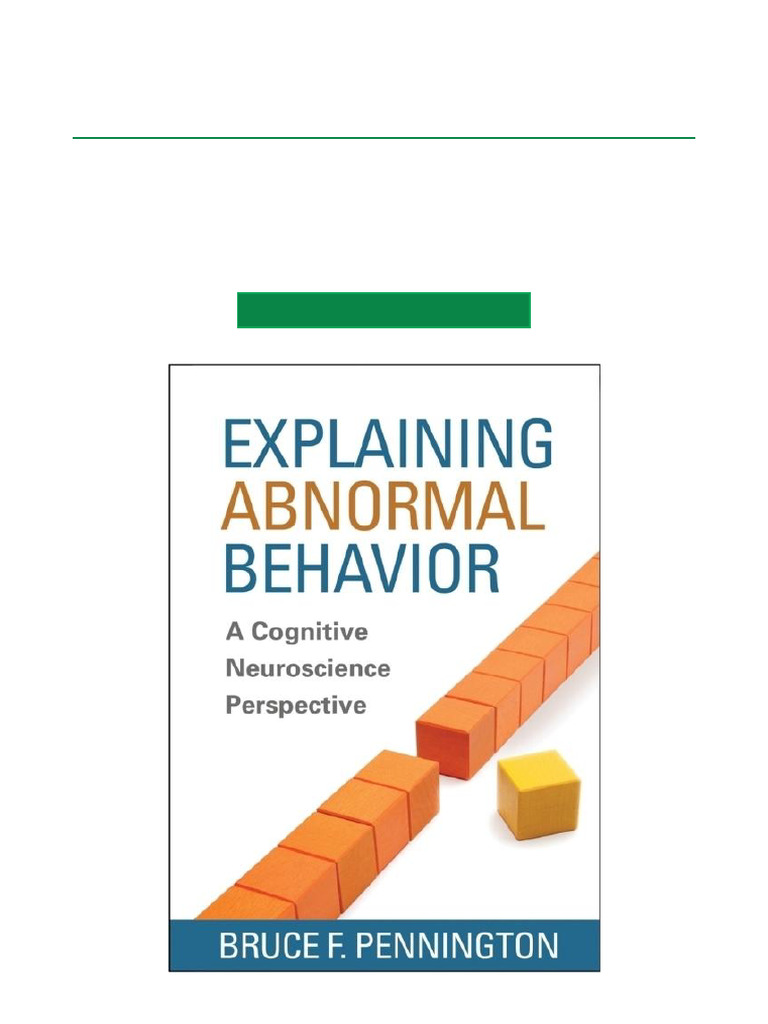 Explaining Abnormal Behavior A Cognitive Neuroscience Perspective ...