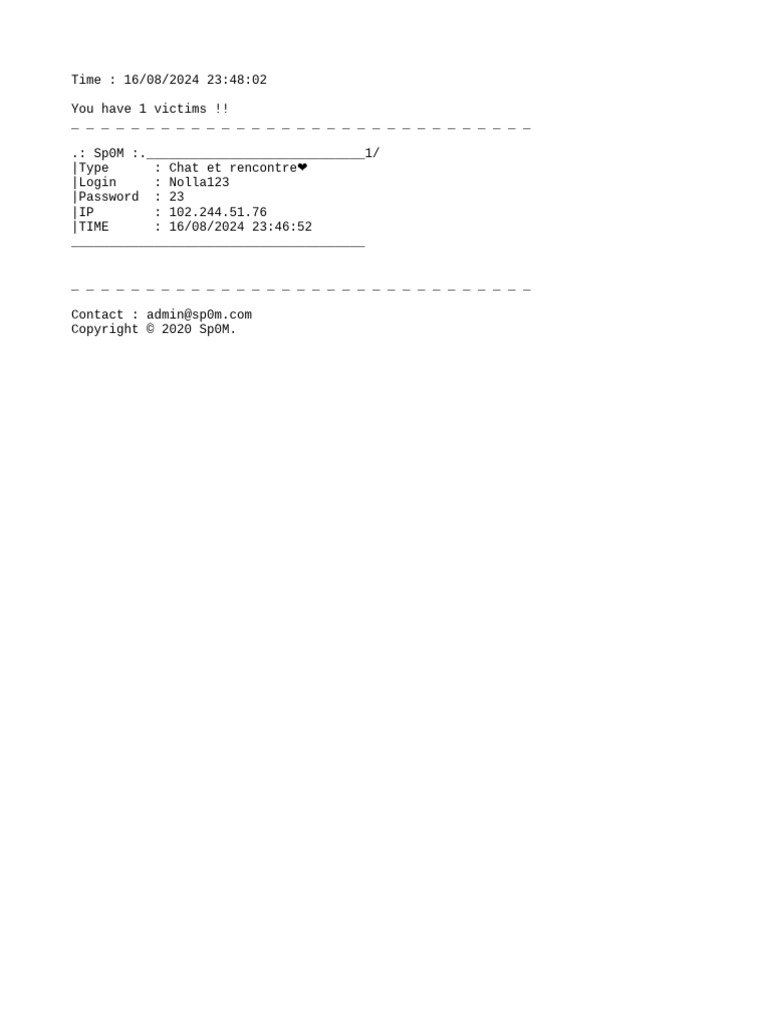 Sp0m Victims (2024_8_16) | PDF