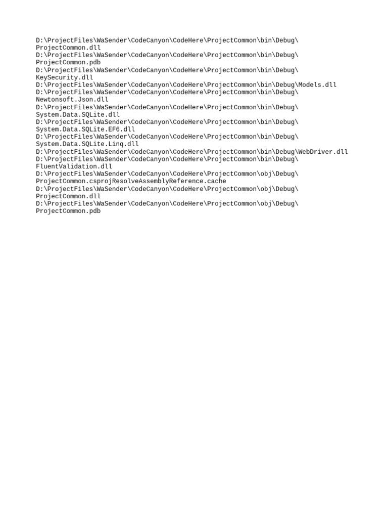 ProjectCommon Csproj FileListAbsolute | PDF