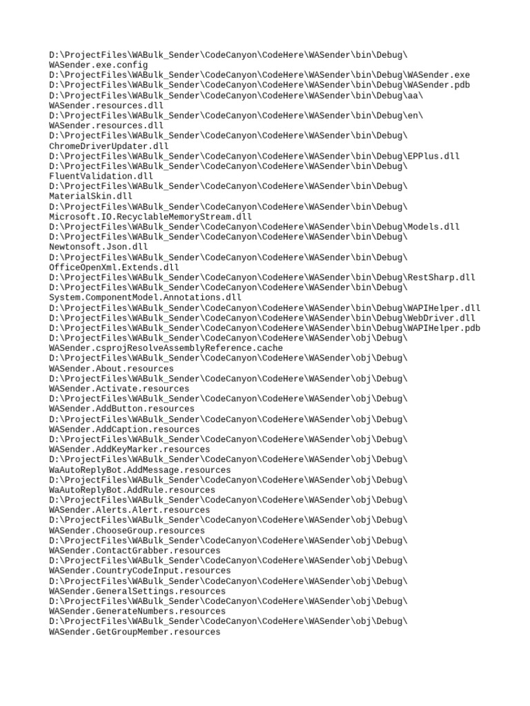 WASender Csproj FileListAbsolute | PDF | Entity Framework | Software