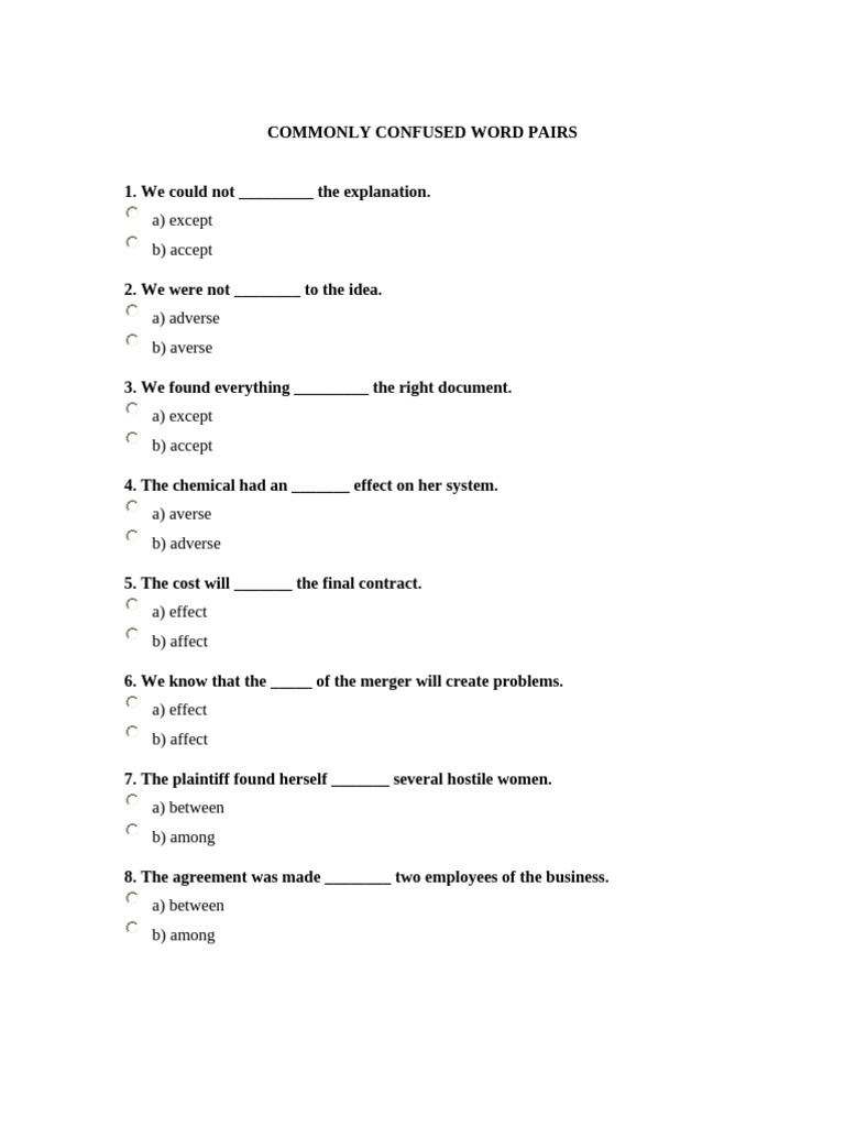 Commonly Confused Word Pairs | PDF | Justice | Crime & Violence