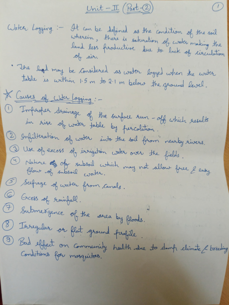 Unit 2 - (Part II - Water Logging) | PDF