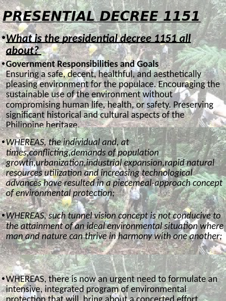 Present I Al 20 Decree 20115120 Rush El | PDF | Environmental Impact ...