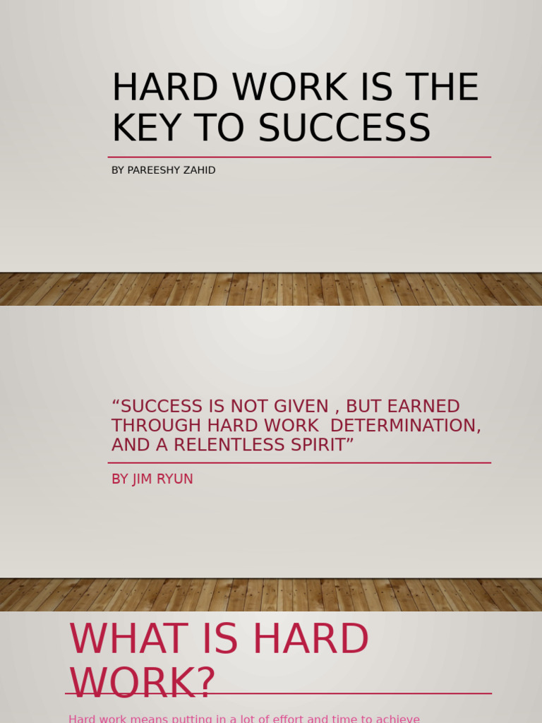 Hard Work Is The Key To Success | PDF | Mc Donald's
