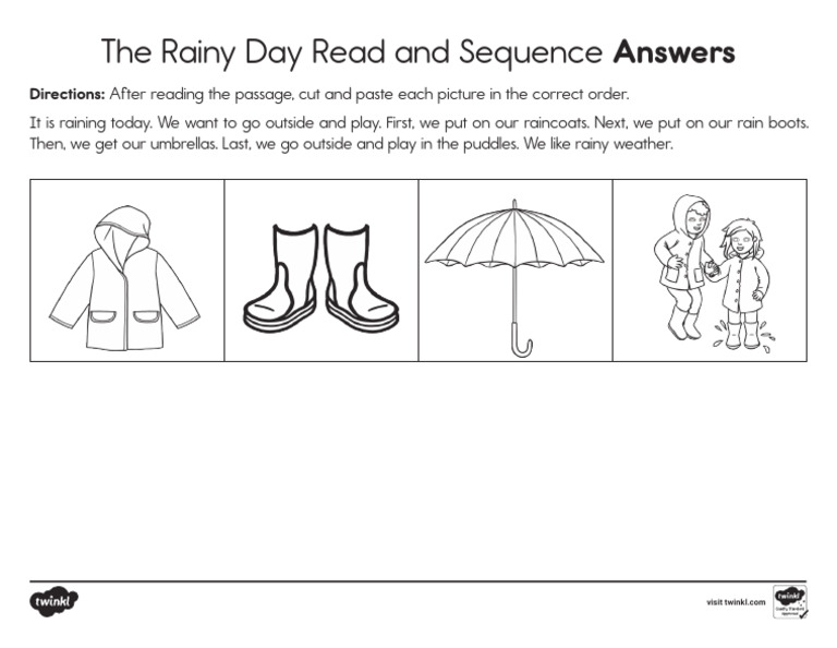 Rainy Day Sequence Activity | PDF