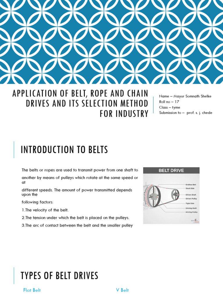 Mayur Application Belts and Chain Drive | PDF | Belt (Mechanical ...
