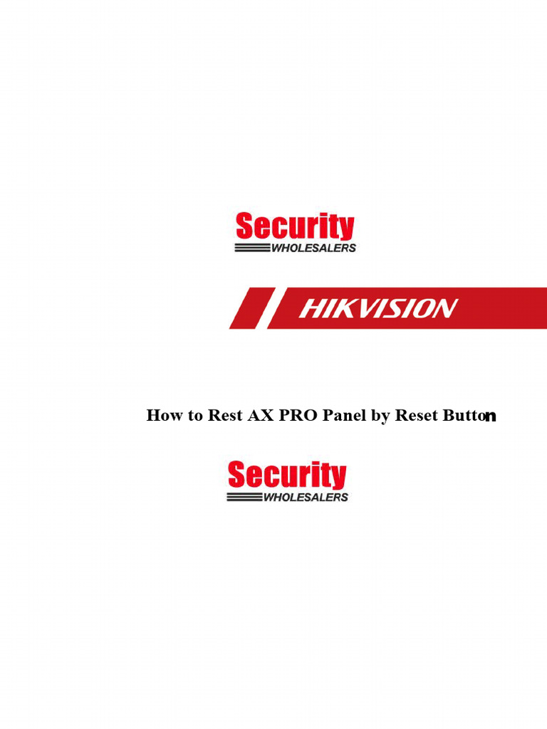 SW DS PWA How To Rest AX PRO Panel by Reset Button | PDF