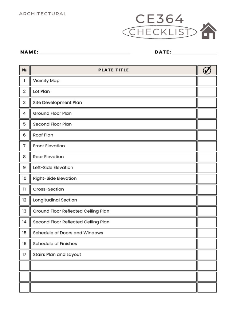 Complete Drawing Plan Checklist | PDF | Framing (Construction ...