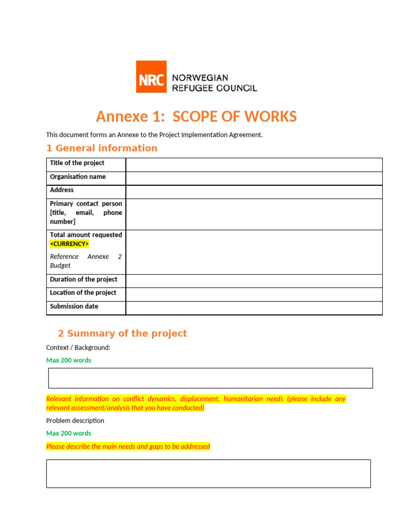 Annex 1a Proposal Template Eng 2024 | PDF | Risk | Evaluation