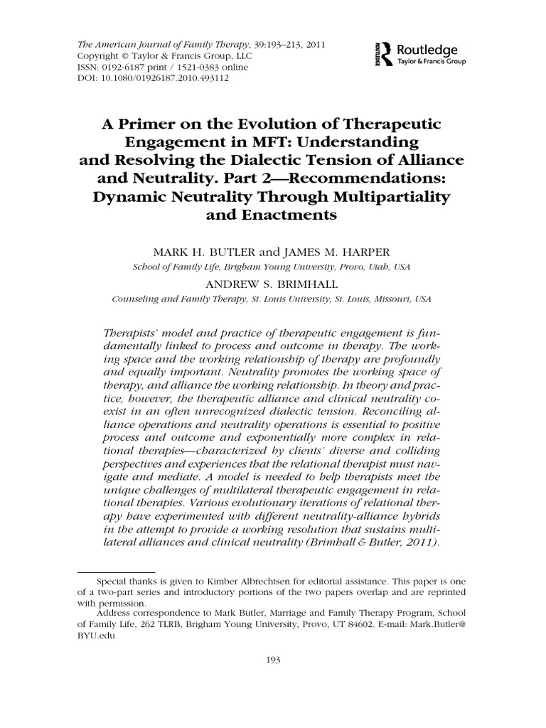 A Primer on the Evolution of Therapeutic | PDF | Psychotherapy | Mediation