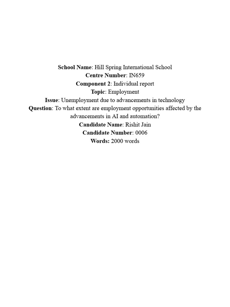 AI's Impact on Employment Opportunities | PDF | Artificial Intelligence ...