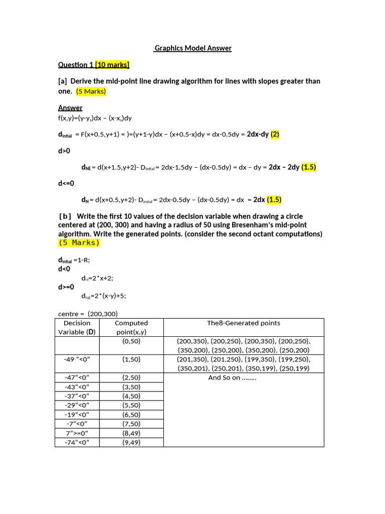 Midterm Model Answer | PDF | Algebra | Mathematics