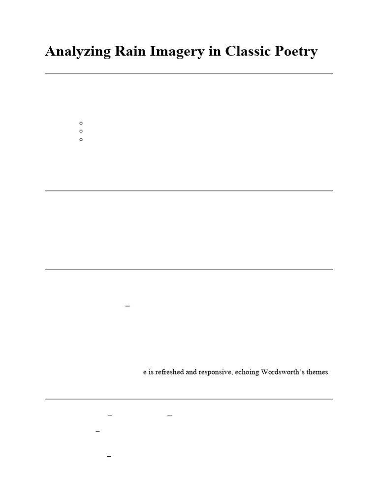 Analyzing Rain Imagery in Poetry | PDF | Poetry | Rain