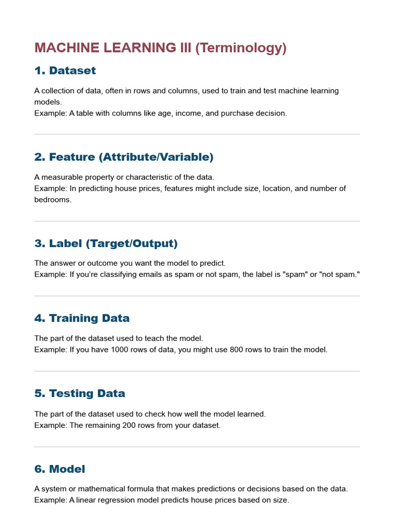 MACHINE LEARNING III (Terminology) | PDF | Receiver Operating Characteristic | Machine Learning