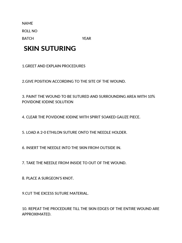 Skin Suturing | PDF