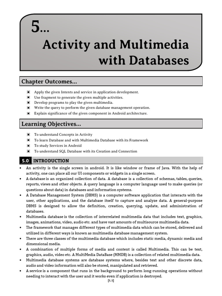 Ch5 Activity and Multimedia with Databases | PDF | Databases | Method (Computer Programming)