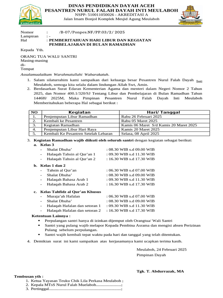 Se. Libur Ramadhan | PDF