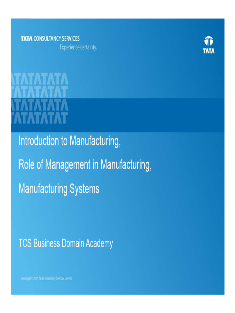 TCS - Ultimatix - BDA-Foundation Certificate in Manufacturing ...