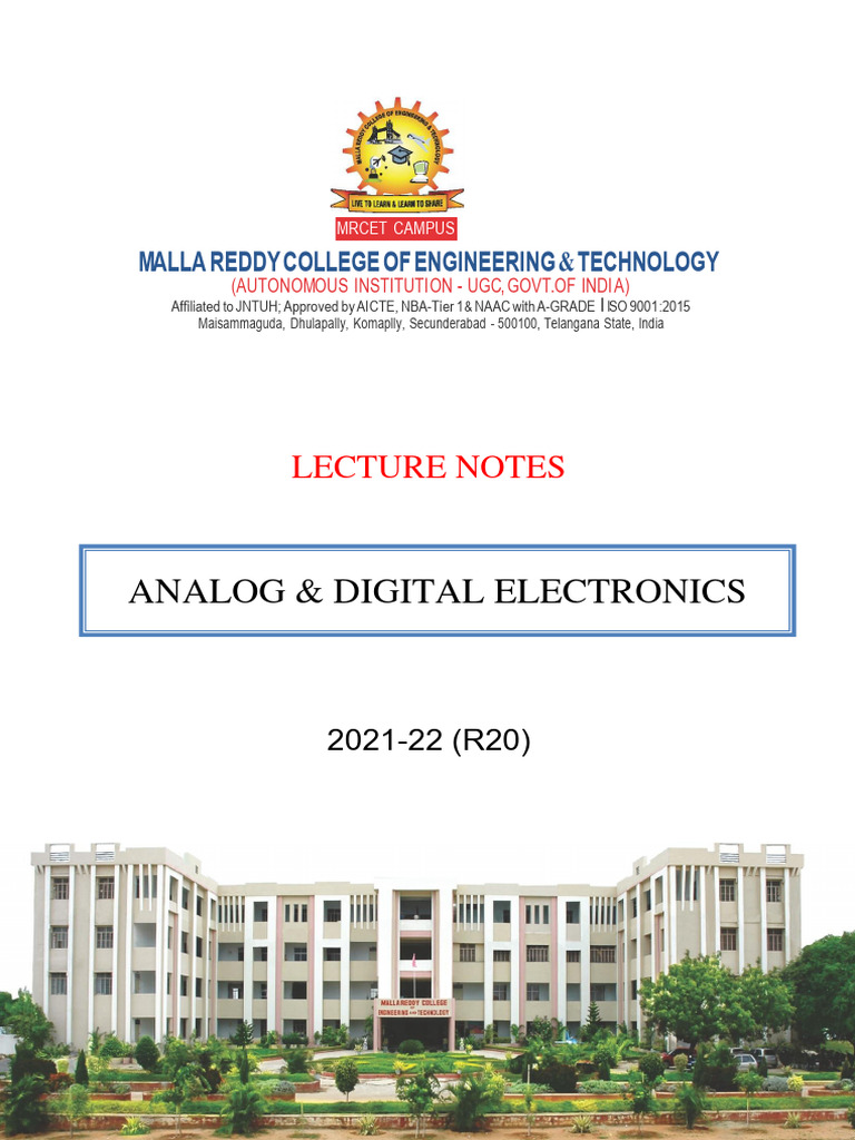 Analog and Digital Electronics | PDF | P–N Junction | Diode