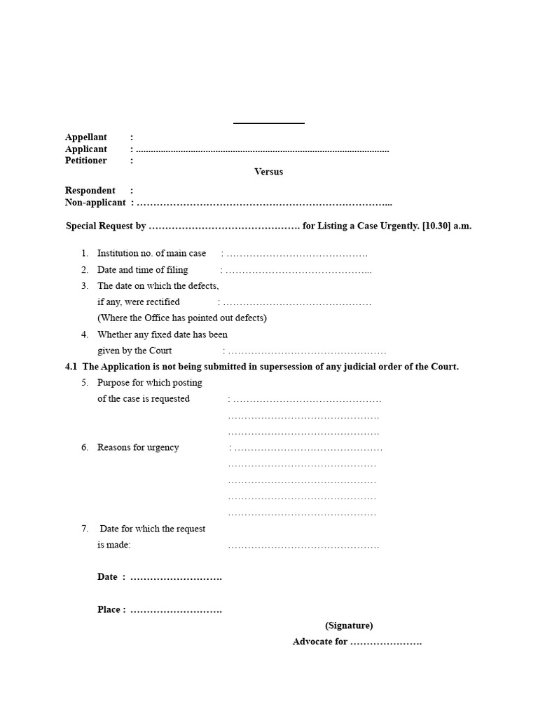 High Court Mention Memo Format | PDF