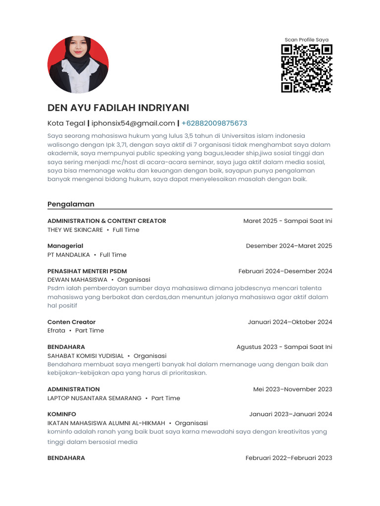 CV DEN AYU FADILAH INDRIYANI | PDF