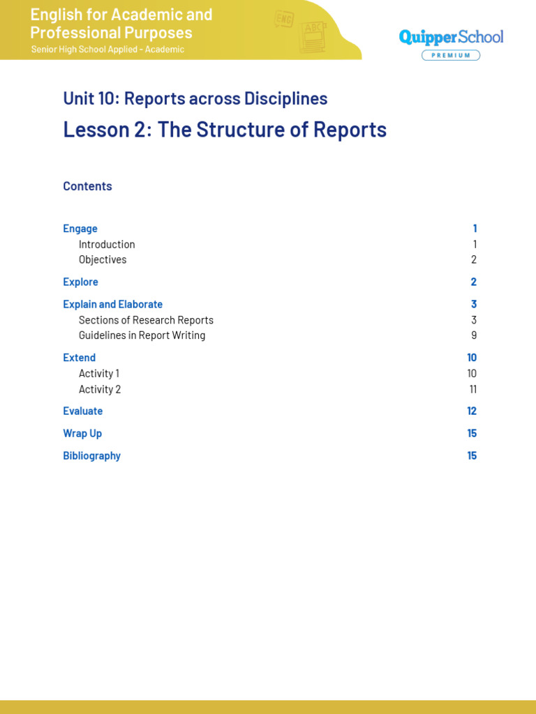 Structure of Research Reports Guide | PDF | Survey Methodology ...