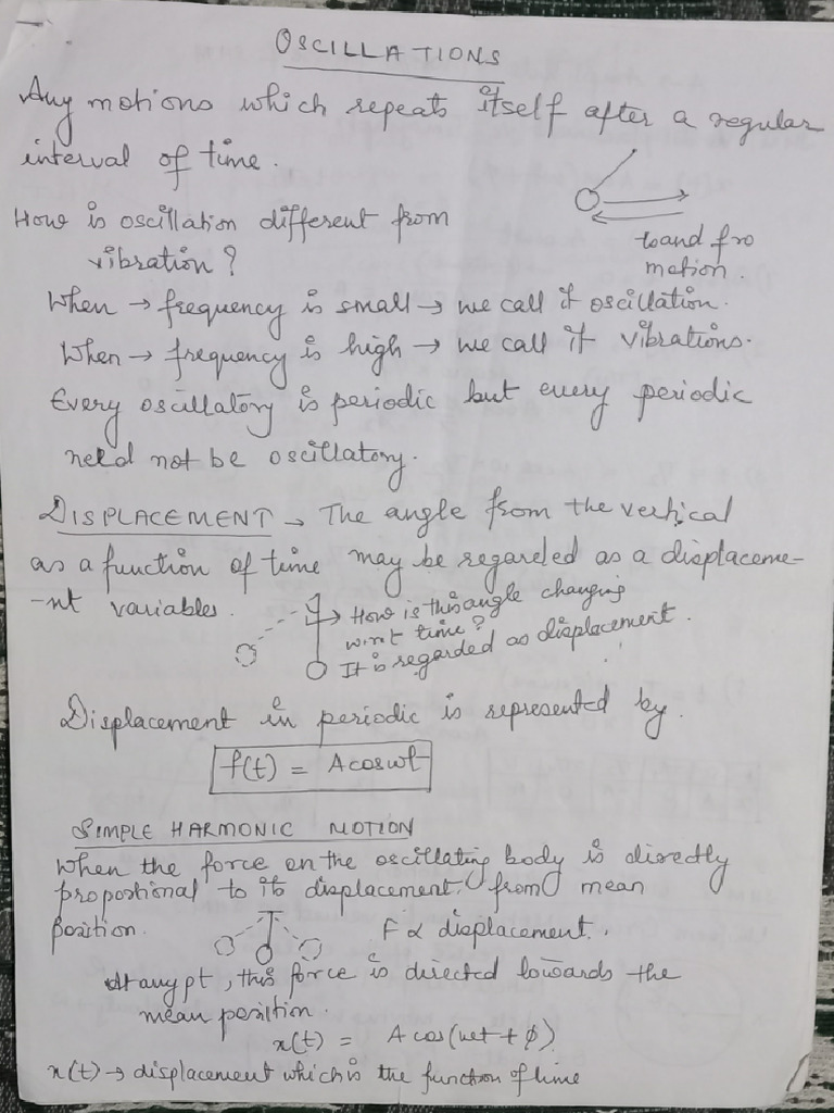 Oscillations Notes | PDF